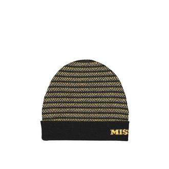 Missoni Caps & M&uuml;tzen - Chevron-Pattern Wool Hat With Ribbed Cuff - Gr. ONE SIZE - in Schwarz - f&uuml;r Damen