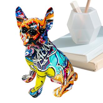 Generico Bulldogge - Schreibtischstatue aus Kunstharz, 15 cm, stehender Welpe, Tierskulptur f&uuml;r Schlafzimmer, Schlie&szlig;f&auml;cher, Tisch, Dekoration des H