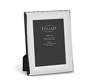 Edzard Gela - Cadre photo 15 x 20 cm - Argenté - Anti-ternissement - Dos en velours - 2 crochets de suspension - À poser ou à suspendre