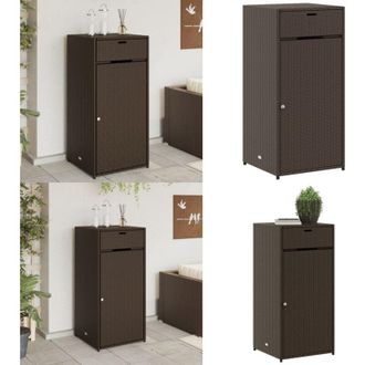 vidaXL Gartenschrank Braun 55x55x111 cm Poly Rattan - Outdoor-Schrank - Gartenschrank - Gartenm&ouml;bel - Rattan Gartenm&ouml;bel - Polyrattan - Home & Living