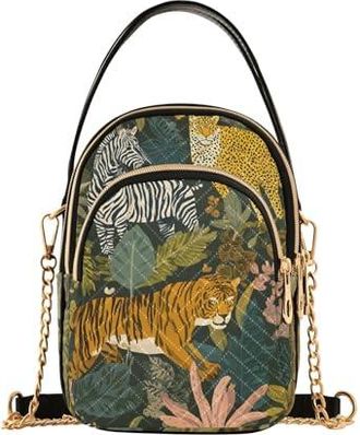 Mnsruu Sac à bandoulière pour femme, motif zèbre sauvage, tigre, animal dAfrique, sac à main, petit sac à bandoulière avec sangle réglable