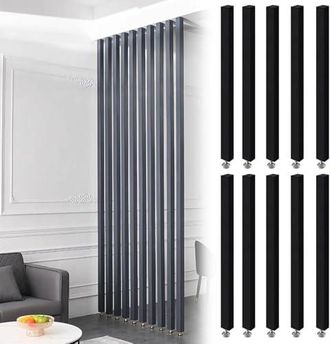 Generic AVLLSO Panneaux de séparation de Chambre Poteau de séparation en aluminium noir avec pied réglable, 70-240 cm de haut Colonnes de grille de décoration