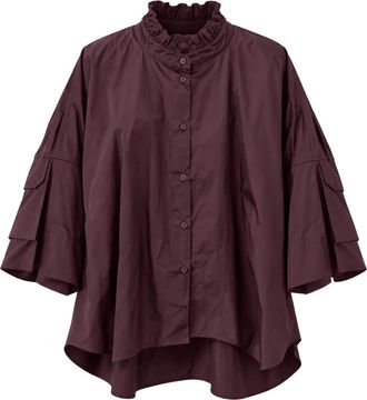 Meimeij Oversize-Bluse - - Blouses & Shirts - Damen - Braun - XS