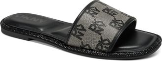 DKNY WOMENS SANDALS,BADIN - FLAT SLIDE 5MM,BLACK,38.5