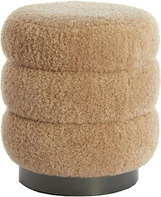 Light & Living Light&living - Pouf Jobbi Beige und Matt Schwarz - &Oslash;40x45 cm