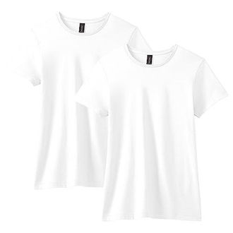 Gildan Softstyle Cotton T-Shirt, Style G64000l, Multipack, Blanc, XL (Lot de 2) Femme