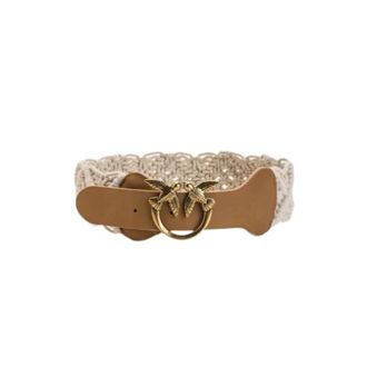Pinko Love Birds Makramee-G&uuml;rtel - - Accessories - Damen - Beige - M