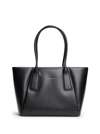 Tommy Hilfiger Tragetasche TOMMY HILFIGER TH ESSENTIAL TOTE, Damen, Gr. B/H/T: 44cm x 27cm x 17cm, schwarz, Lederimitat, Taschen, Damen Schultertasche, Henkeltasche 