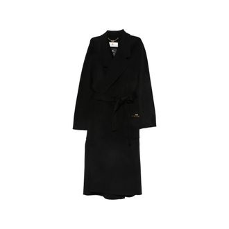 Elisabetta Franchi Woll-Doppelgewebe-Mantel - - Coats - Damen - Schwarzk - M