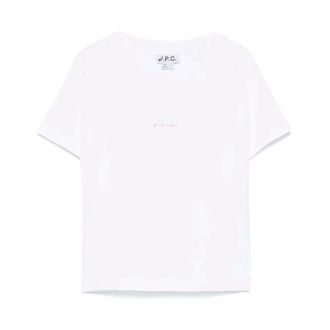 A.P.C. A.p.c., Femme, Tops, Blanc, Taille: 36 FR T-shirt Cloud - Coton Certifi&eacute; Gots