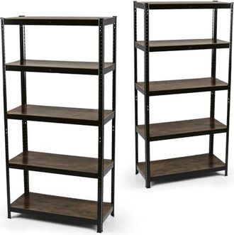 Easymaxx Lot de 2 &eacute;tag&egrave;res sur Pied, Design Industriel, 180 x 90 x 40 cm, avec capacit&eacute; de Charge de 875 kg, &eacute;tag&egrave;re de Rangement, 175 kg/Niveau, 5 &eacute;tag&egrave;res r&eacute;