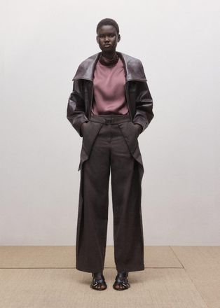 Mango Blouse 100 % soie satin&eacute;e bordeaux - Femme - S - MANGO