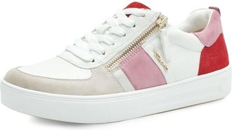 Tamaris Comfort Damen Sneaker flach mit Rei&szlig;verschluss Freizeit, Mehrfarbig (Red/Rose), 41 EU