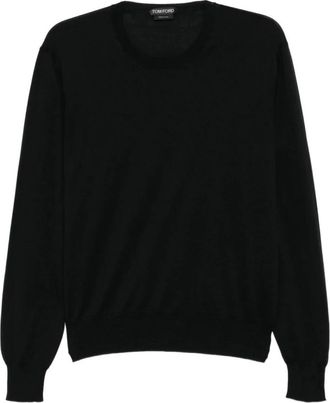 Tom Ford Homme, Sweatshirts et sweats &agrave; capuche, Noir, Taille: L SweaT-shirt en coton &agrave; col rond