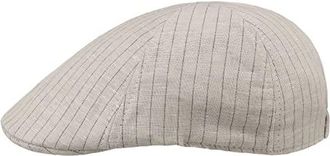 LIPODO Casquette en Lin Classic Stripes Homme - Gavroche Coton avec Visiere, Visiere Ete Printemps-ete - S (55-56 cm) Beige-mouchete