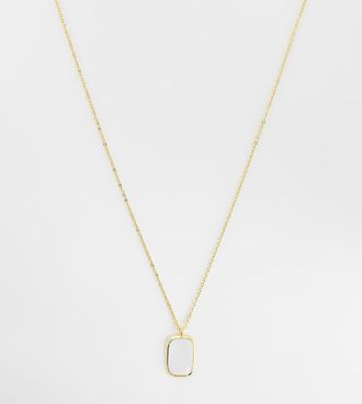 Orelia Collier long en plaqu&eacute; or 18 carats avec fausse perle fantaisie