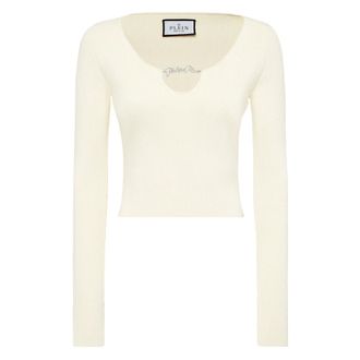 Philipp Plein Femme, Tops, Blanc, Taille: 44 FR Crop Top