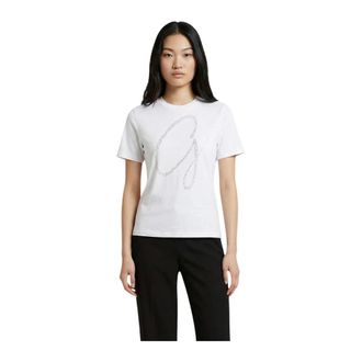Guess T-Shirt mit Strassverzierungen und kurzen &Auml;rmeln - - Tops - Damen - Wei&szlig; - XS
