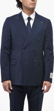 Corneliani CC COLLECTION Doppelreiheranzug aus Stretchwolle mit spitzem Revers Corneliani