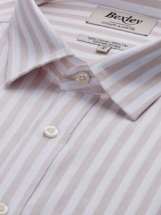 Bexley Simonin - Chemise homme beige clair et blanc