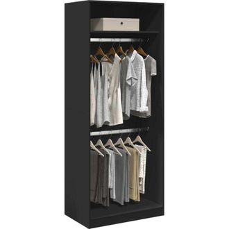 vidaXL Vidaxl - Garde-robe noir 80x50x200 cm bois ding&eacute;nierie