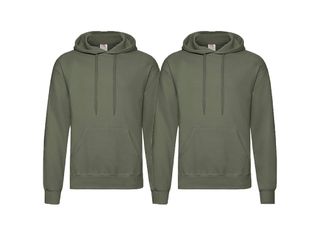 Fruit Of The Loom 2er Herren Hooded Sweat Sweatshirt S M L XL 2XL 3XL auch Farbsets (2erOlive, 2XL)