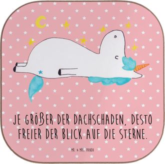 Mr. & Mrs. Panda Untersetzer f&uuml;r Gl&auml;ser Einhorn Sternenhimmel - Geschenk, Tischuntersetzer, Tasse, Unicorn, Coaster, Sterne, gl&auml;seruntersetzer, Flaschenuntersetzer, Ei