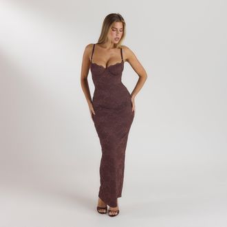 Lounge Robe Longue avec Body Blossom - Chocolat - 38