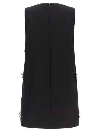 Moschino Bow-Embellished Virgin Wool Dress - Black