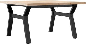 Generic Esstisch mit Naturholzplatte und Schwarzem Metallrahmen, Quadratischer K&uuml;chentisch Im Industriestil, Anwendbar f&uuml;r Kleine R&auml;ume, Fr&uuml;hst&uuml;cksecken und E