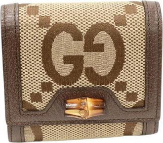 Gucci unisex, Pre-owned, Brun, Taille: ONE Size Portefeuille en toile Vintage Pre-owned