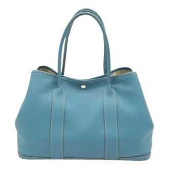 Herm&egrave;s Sac cabas Pre-owned Garden Party PM Negonda - Femme - Pre-owned - Bleu - Taille: ONE Size