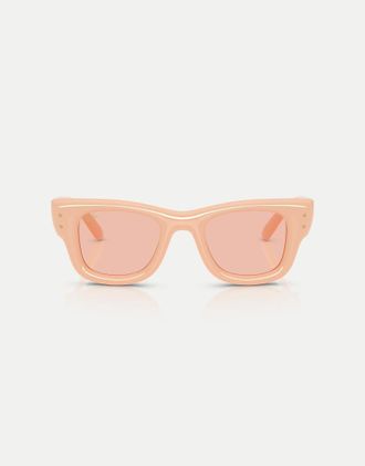 Ray-Ban Wayfarer Puffer - Lunettes de soleil carr&eacute;es &agrave; verres roses - Nude uni-Neutral