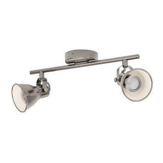 Eglo LED Deckenlampe Seras, 2 flammige Deckenleuchte industrial, Deckenstrahler aus Metall, Wohnzimmerlampe in Nickel-Antik, Flurlampe, Spots inkl. GU10 Le