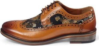 Infinity Leather Chaussures habillées Richelieu en Cuir Marron à imprimé Floral pour Hommes - Ross