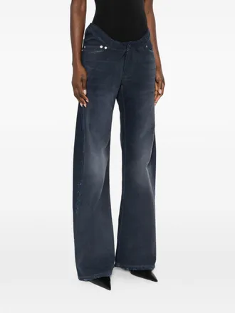 Balenciaga Frayed-Hem Denim Jeans - Navy