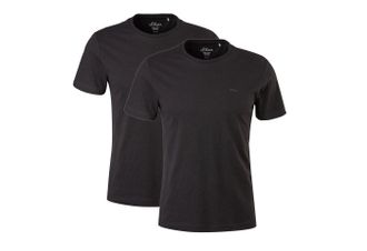 s.Oliver T-Shirt Casual (2-tlg) mit Logo, schlicht, unifarben, Basic, moderner Look im 2er Pack