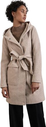 Street One Damen A201961 Mantel mit Kapuze, Quinoa Beige Melange, 46