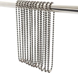 SBC Skincare Duschvorhanghaken aus schwarzem Nickel, 70 cm, Kugelketten-Design, 12 St&uuml;ck, rostbest&auml;ndige Metall-Vorhangringe f&uuml;r Badezimmerstangen, robuste 4,5 mm 