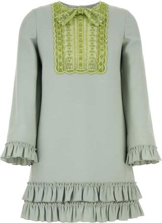 Valentino Garavani Femme, Robes, Vert, Taille: 36 FR Wool Blend Mini Dress