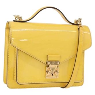 Louis Vuitton Sac &agrave; main vintage Louis Vuitton en cuir verni doccasion - Femme - Pre-owned - Jaune - Taille: ONE Size