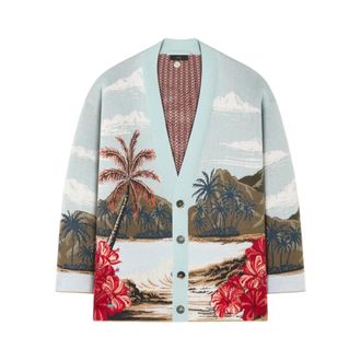 Alanui Homme, Pulls, Multicolore, Taille: L Pull en laine imprimé plage tropicale