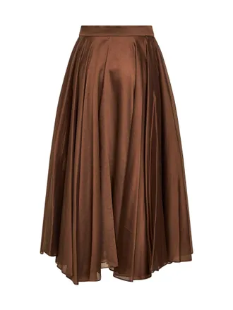 Blanca Vita Womens Chocolate Voile Midi Skirt Brown Cupro