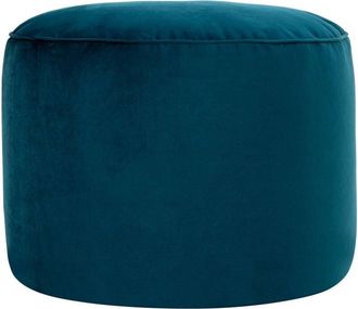 Icon Brand Icon - Pouf Repose-Pieds Rond en Velours Milano, Poufs de Salon, Vert Sarcelle