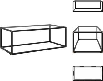 vidaXL Couchtisch Schwarz mit Hartglas 100x50x35 cm - Couchtisch - Wohnzimmertisch - Esszimmertisch - Sideboard - Schwarz