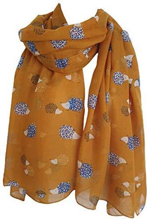 GlamLondon Foulard imprimé hérissons pour femme - Jaune - 90