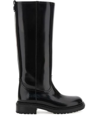 Casadei bottines en cuir à fermeture zippée - Noir