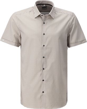 Olymp Herren Kurzarmhemd beige gemustert