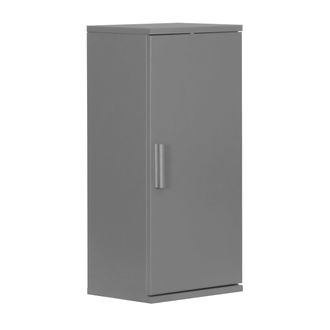 Relaxdays H&auml;ngeschrank Bad, 2 F&auml;cher, HBT: 62 x 30 x 21 cm, Verstellbarer Einlegeboden, Badschrank schmal, MDF, graublau