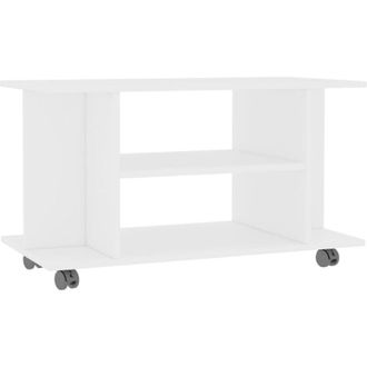 vidaXL Vidaxl - TV-Schrank mit Rollen Wei&szlig; 80x40x45 cm Holzwerkstoff